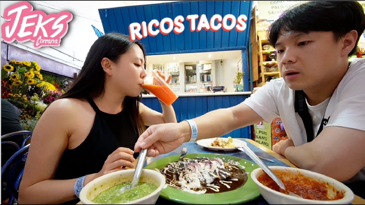 Primera vez en MÉXICO 🇲🇽 Comida MUY DIFERENTE! - JEKS ft. Jin Coreanos vlog LATAM - YouTube