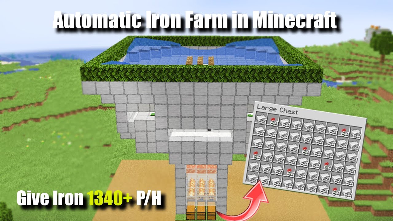 Automatic Iron Farm in Minecraft 💥 | Works in Survival & Hardcore - YouTube