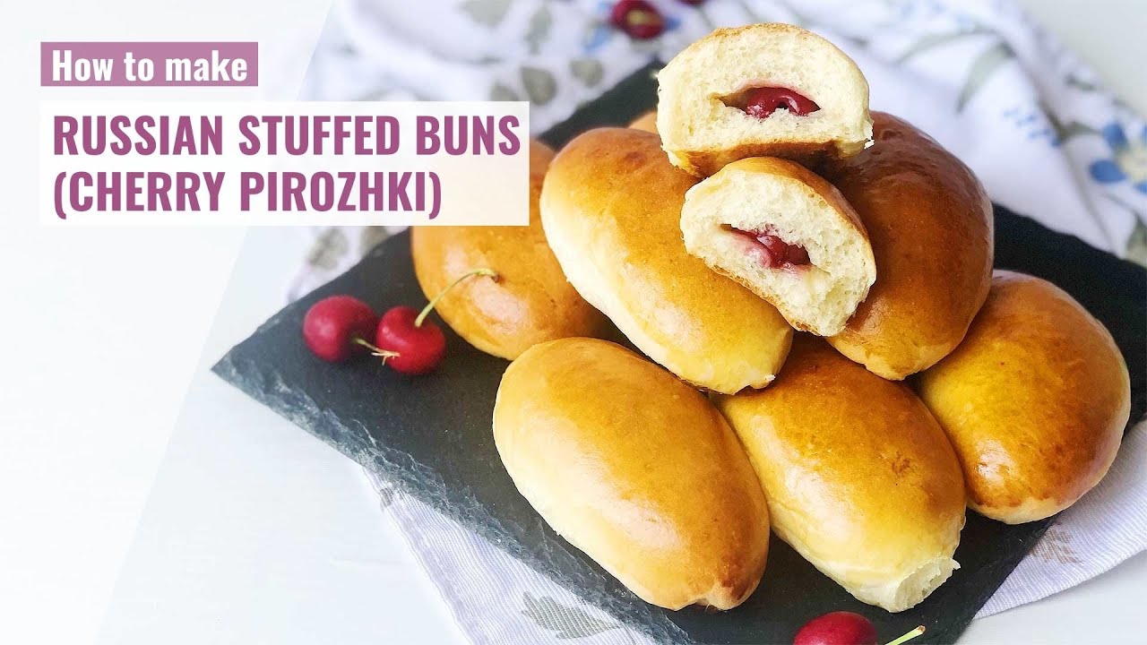 CHERRY PIROZHKI RECIPE | RUSSIAN STUFFED BUNS | SWEET BUNS - YouTube