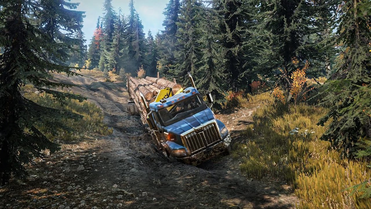 Hardest SnowRunner Long Logs Delivery Routes to Island Lake Sawmill ...