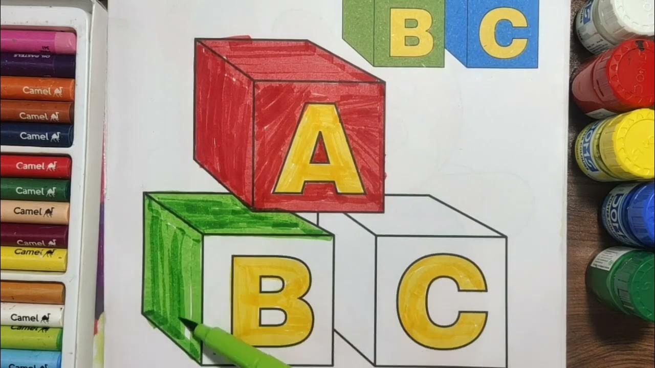 how to colour abc 🔤 colouring with fun #kids #kidsvideo #abcd - YouTube