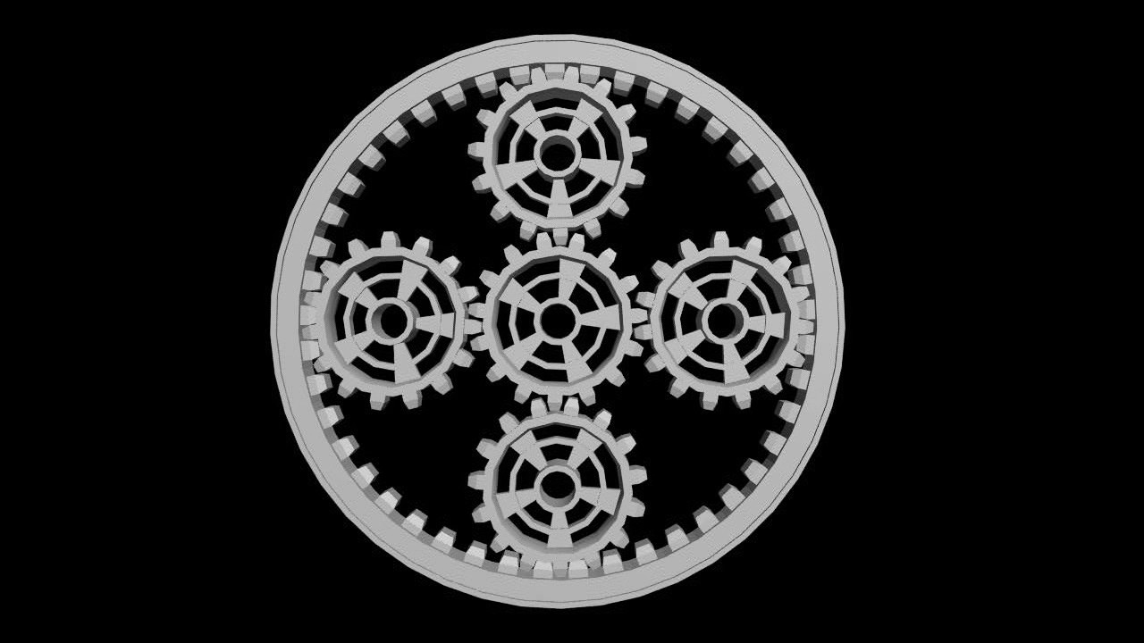 3d gears animation - YouTube