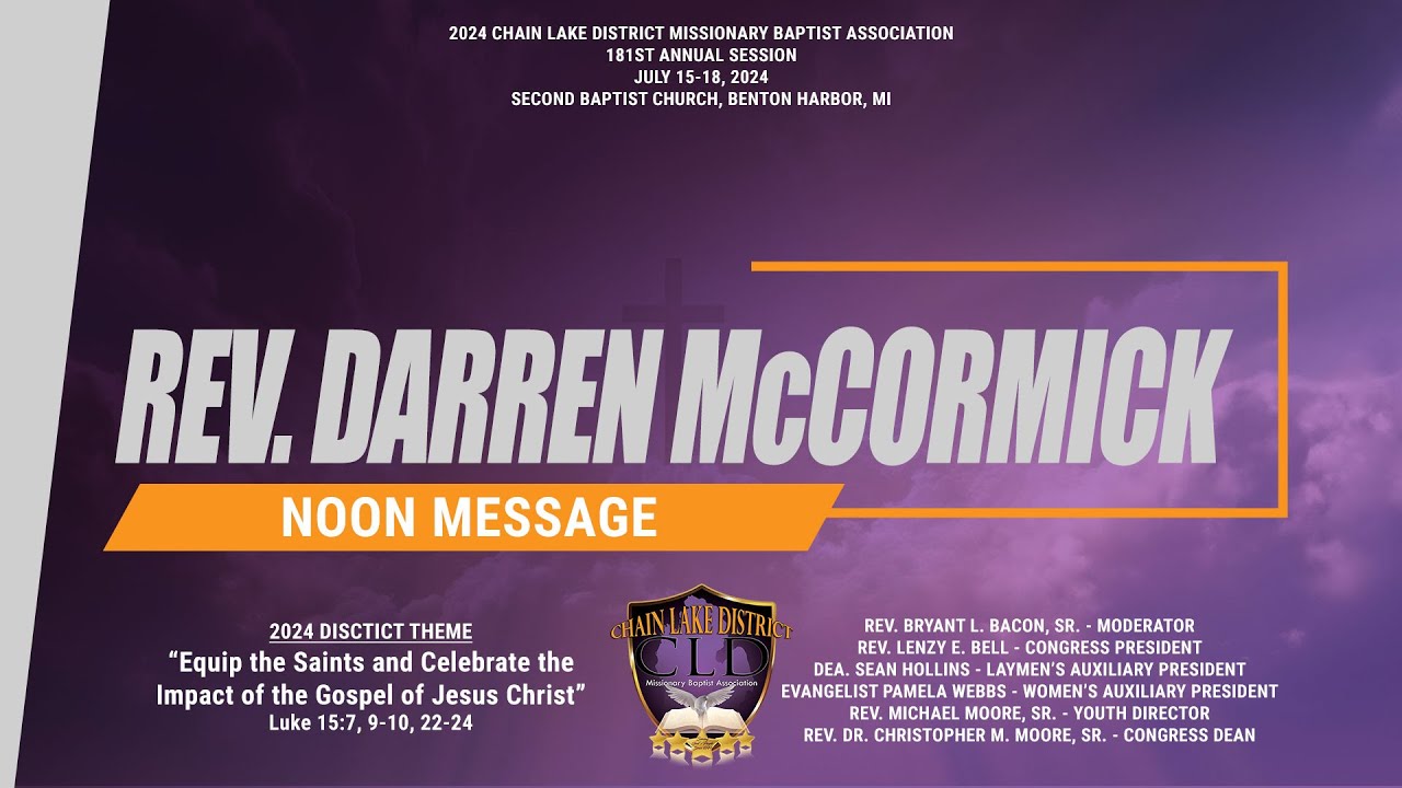 Rev Darren McCormick - Noon 2024 Chain Lake Annual Session - YouTube