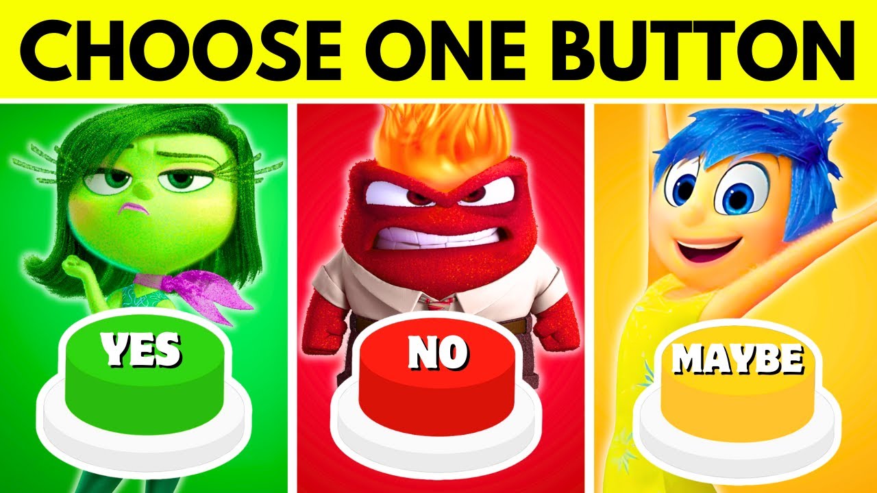 Choose One Button | Inside Out 2 | Yes, No or Maybe 🟢🔴🟡 - YouTube