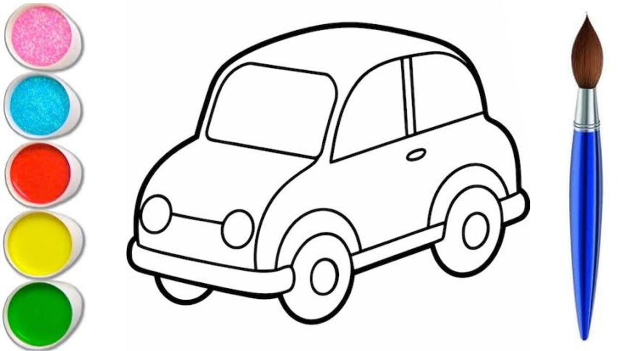 Colorful Car Easy Drawing || Learn Colours And Drawing For Kids - YouTube
