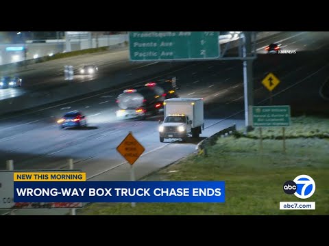 Box truck driver goes wrong way across SoCal freeways during chase