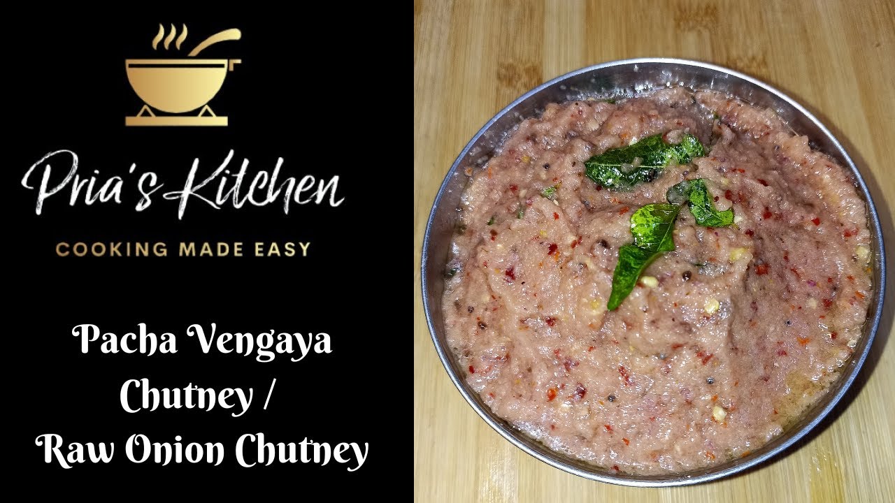Pacha Vengaya Chutney for Idli / Dosa | Raw Onion Chutney Recipe ...