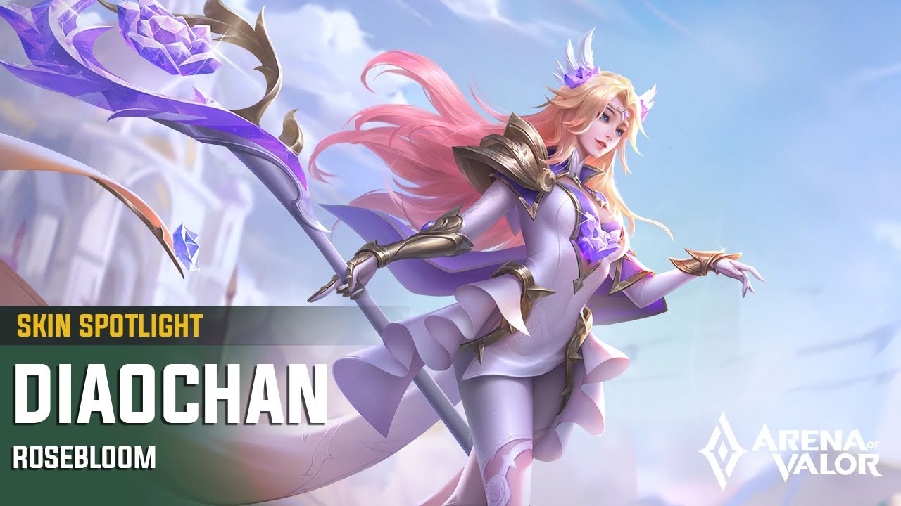 Rosebloom Diaochan Skin Spotlight | Arena of Valor - TiMi Studios - YouTube