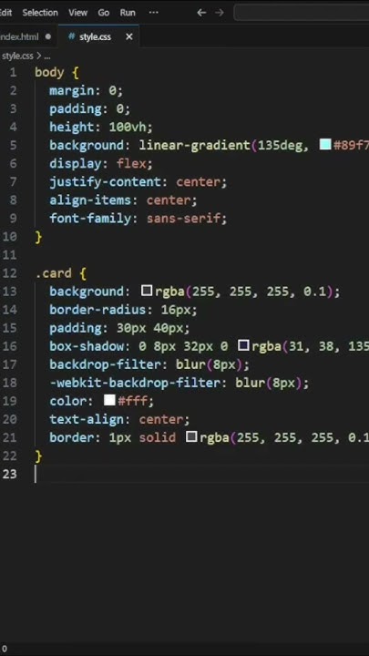 Day 07 CSS Glass Card Design Tutorial | Simple & Elegant Glassmorphism UI in CSS Bangla Web ...