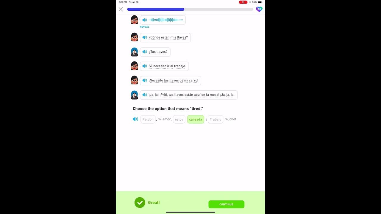 Duolingo Learning Spanish Section 1, Unit 8, Story: Good Morning ...