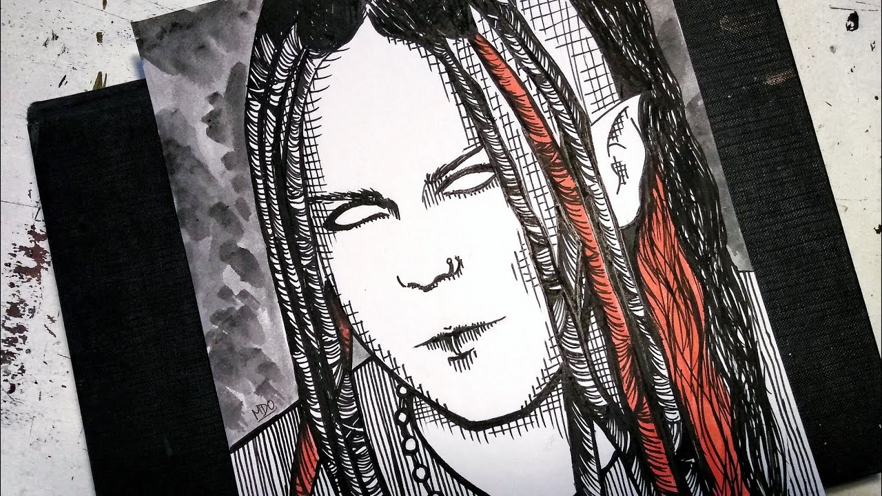 Speed Drawing- Acey Slade (Murderdolls era) - YouTube