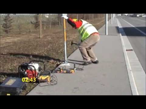 Installation of pole on concrete - YouTube