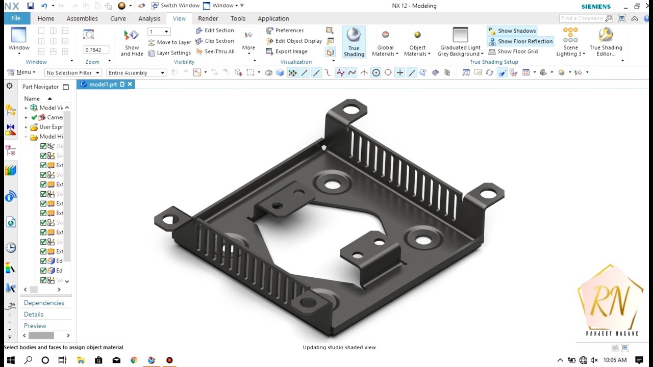 Nx Sheetmetal Car Dashboard Supporter Tutorial for beginners ll ...