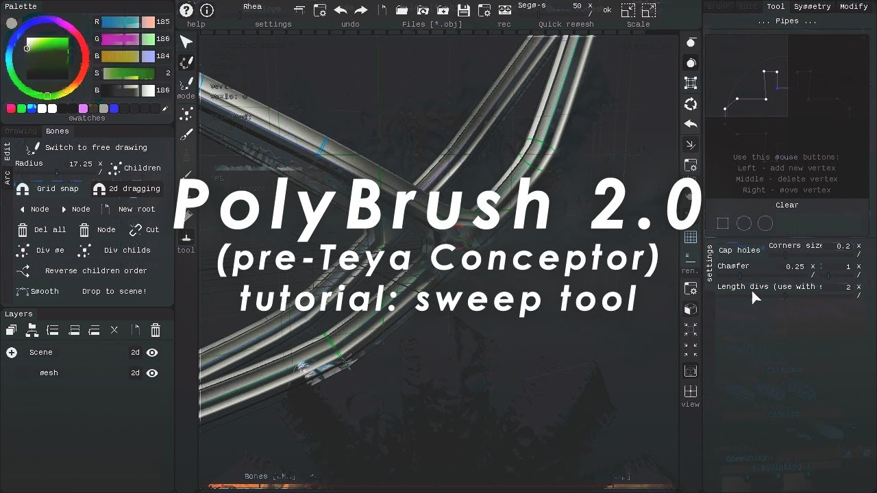 Polybrush Tutorial: Sweep tool - YouTube