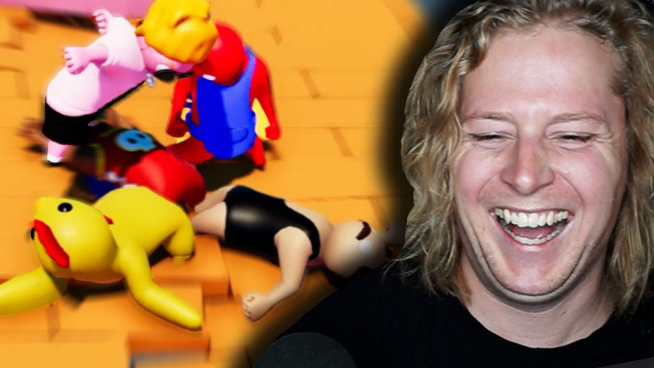 we piled on the chicken (gang beasts) - YouTube