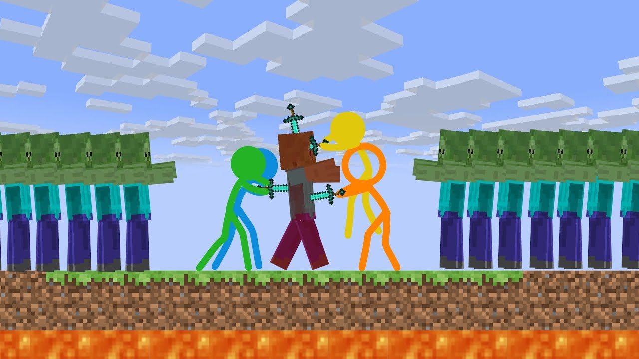 Stickman VS Minecraft ：Mission to kill zombies Stickman VS Minecraft ...