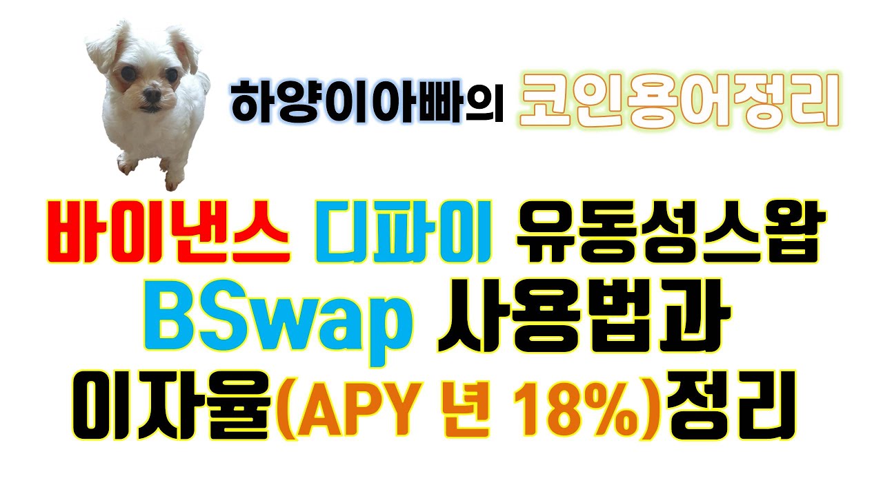 [코인용어정리] 바이낸스 디파이 유동성스왑 BSwap 사용법과 이자율(APY 년 18%)정리 - YouTube