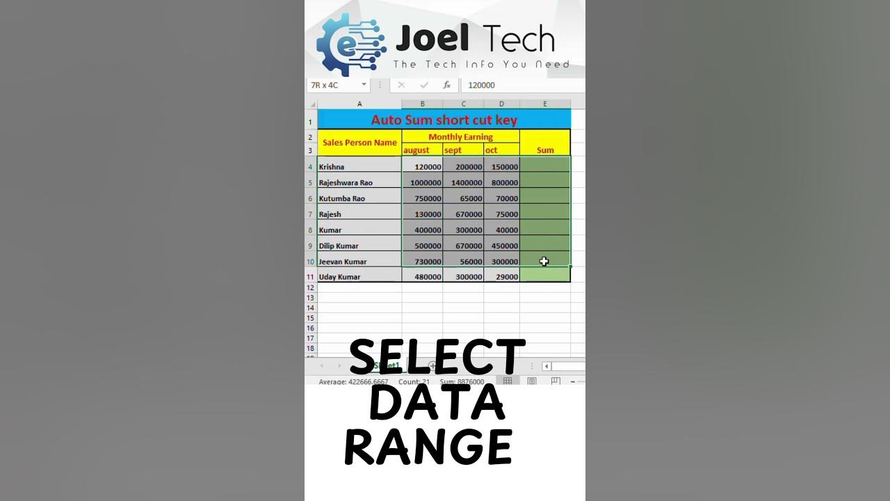 Master the AutoSum Shortcut in Excel | Save Time with This Quick Formula Tip! #Excel Tips # ...