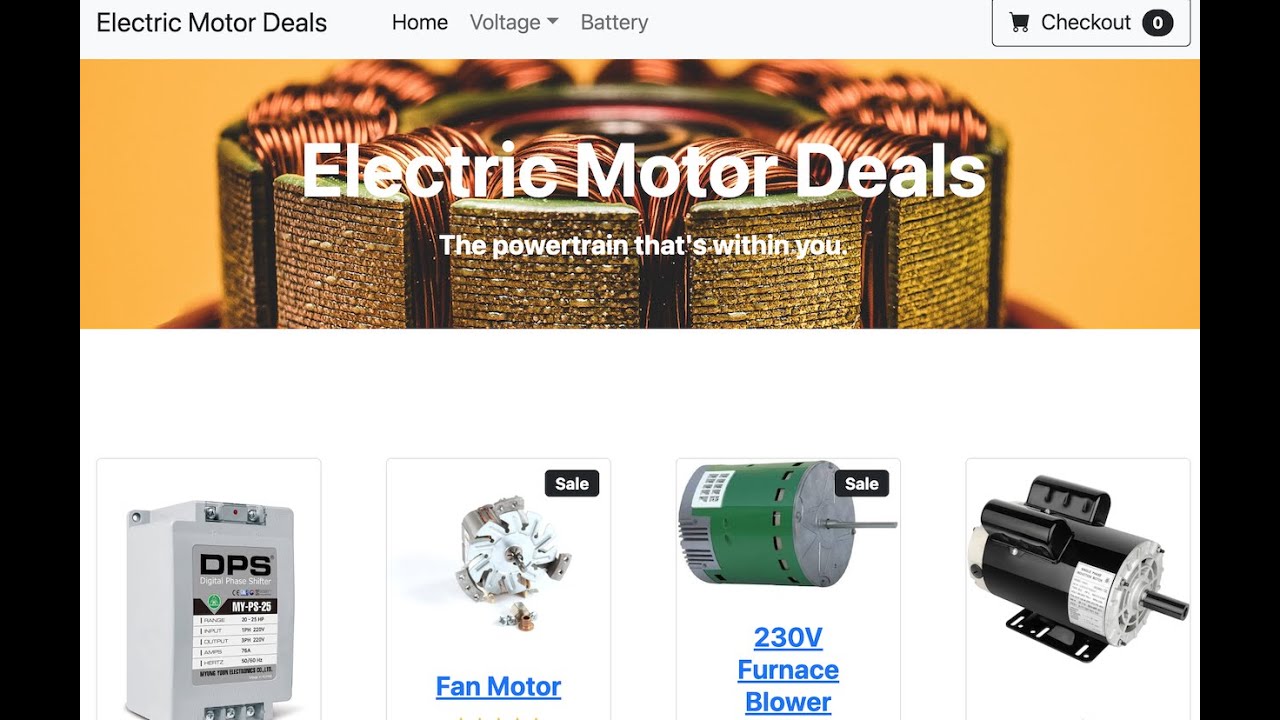 Django Heroku Project Online shopping Bootstrap Electric Motor Website ...