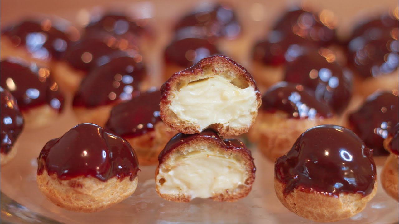 How to Make Cream Puffs |Profiteroles| Recipe with Vanilla Custard and ...