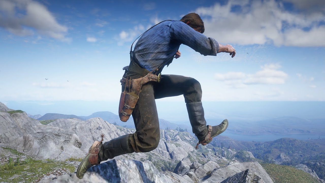 Jumping Off The Highest Mountain in Red Dead Redemption 2 - RDR2 - YouTube