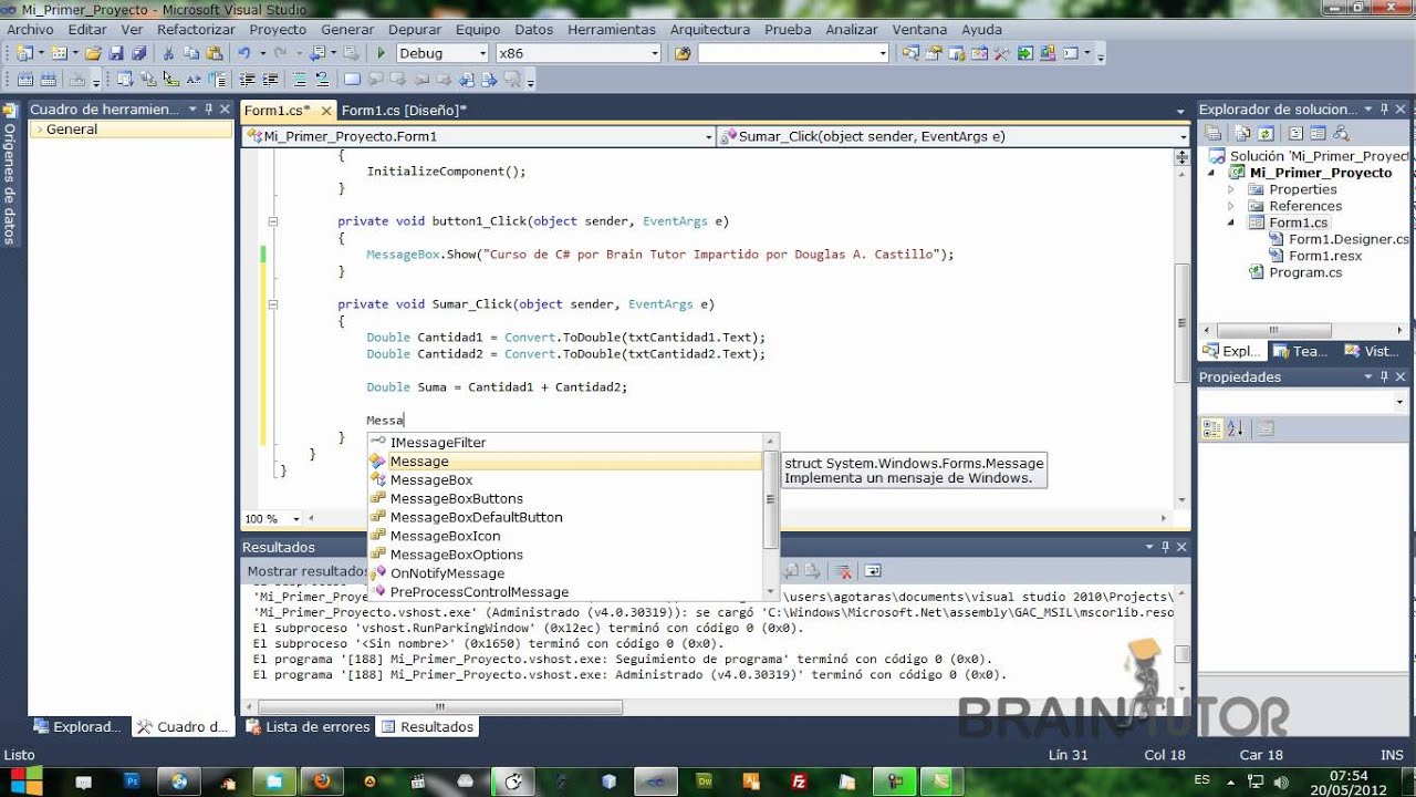 Creando Funcion de Sumar en C# [2] - YouTube