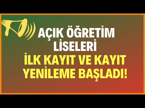 Açık Lise İlk Kayıt ve Kayıt Yenileme Başladı! (1. Dönem Kayıtları Başladı!