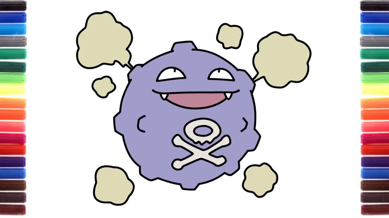 How to draw Koffing Pokemon Go characters - YouTube