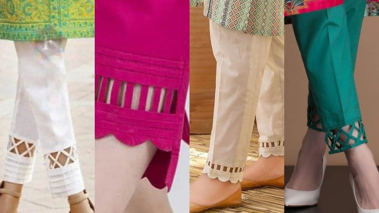 Most Dazzling Cutwork Trouser Designs/Tassel And pleats Capri Designs ...