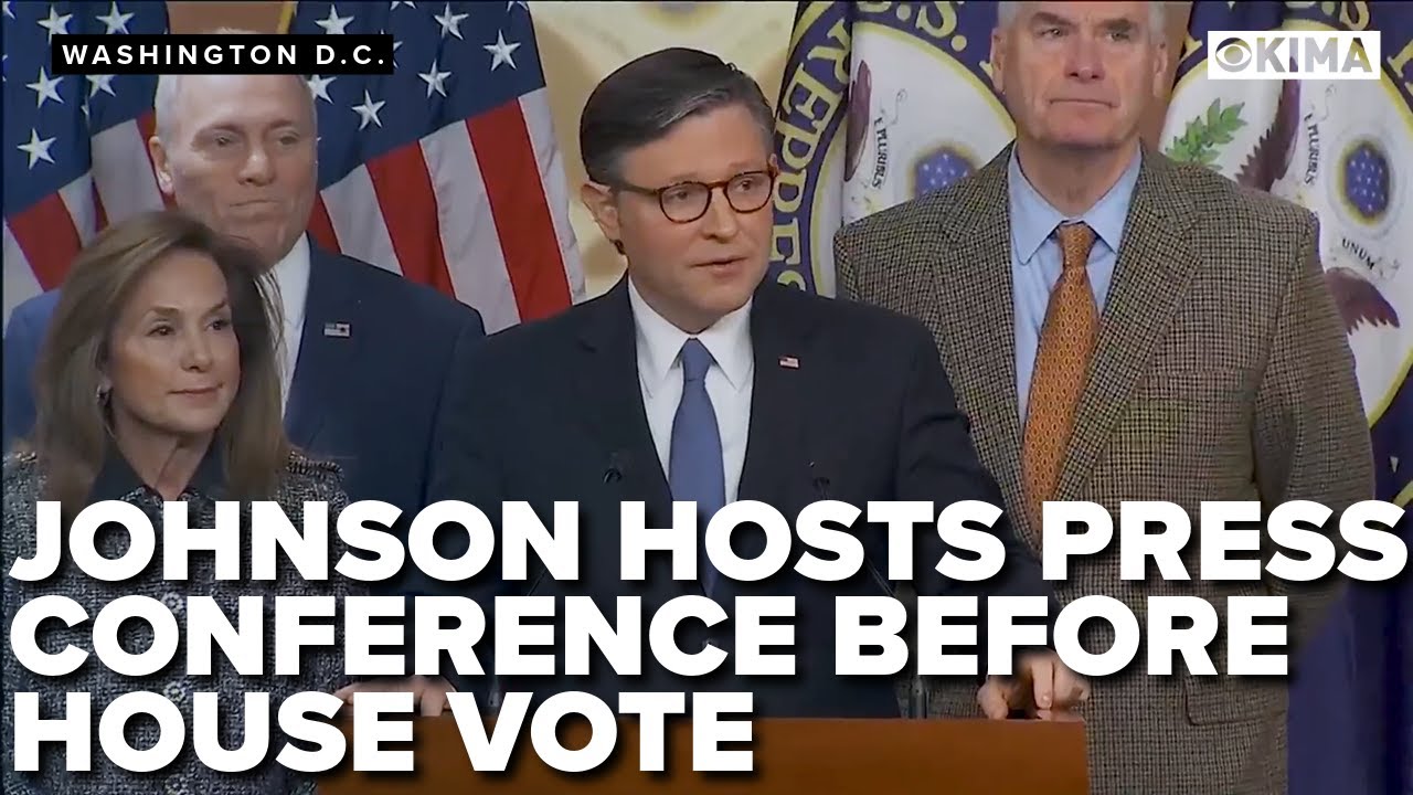 Speaker Mike Johnson holds a Press Conference before House vote on ...