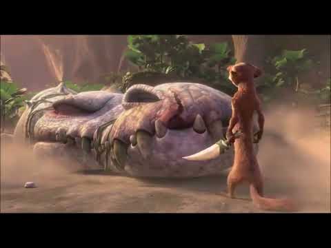 Ice Age 3 - Mother T-Rex defeats Rudy (with added Jurassic Park dino sounds) (better version)
