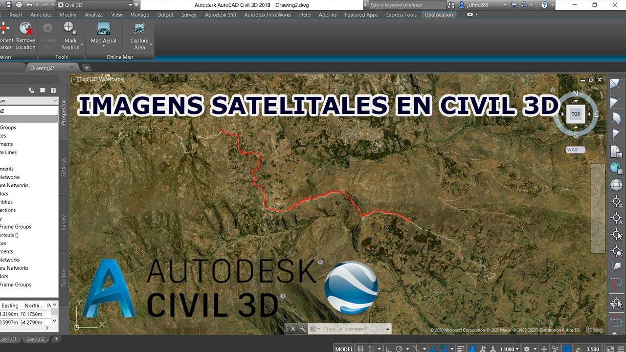 COMO VISUALIZAR IMAGENES SATELITALES EN CIVIL 3D - YouTube