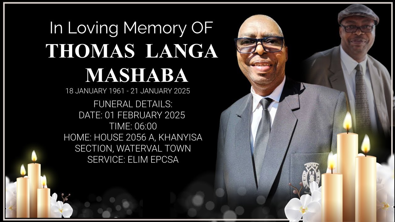 FUNERAL SERVICE OF THOMAS LANGA MASHABA - YouTube