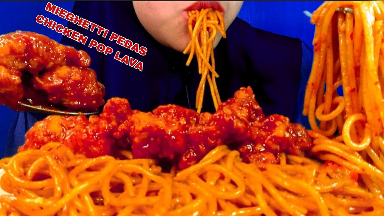 MAKIN LAMA MAKIN PEDES ‼️ ASMR MIEGHETTI TOPING CHICKEN POP LAVA | # ...