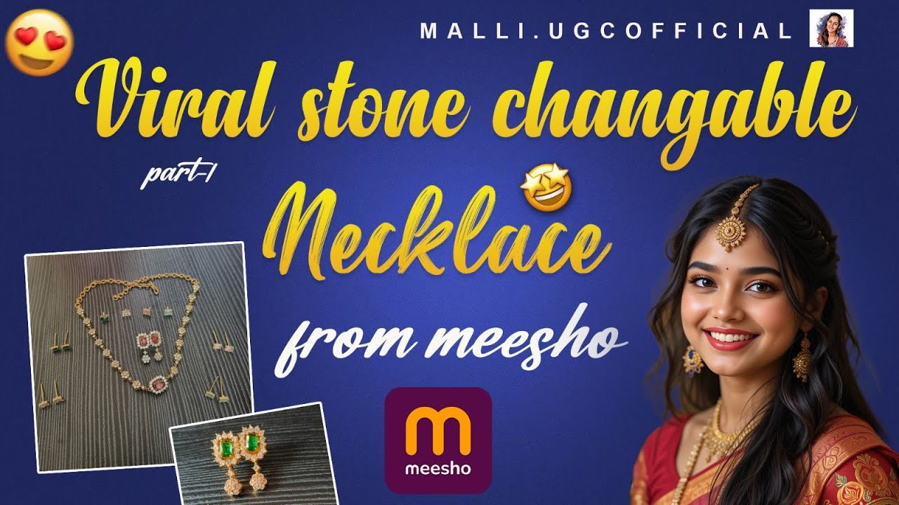 Viral Stone Changable Necklace Unboxing | Must-Have for Sarees & Ethnic ...