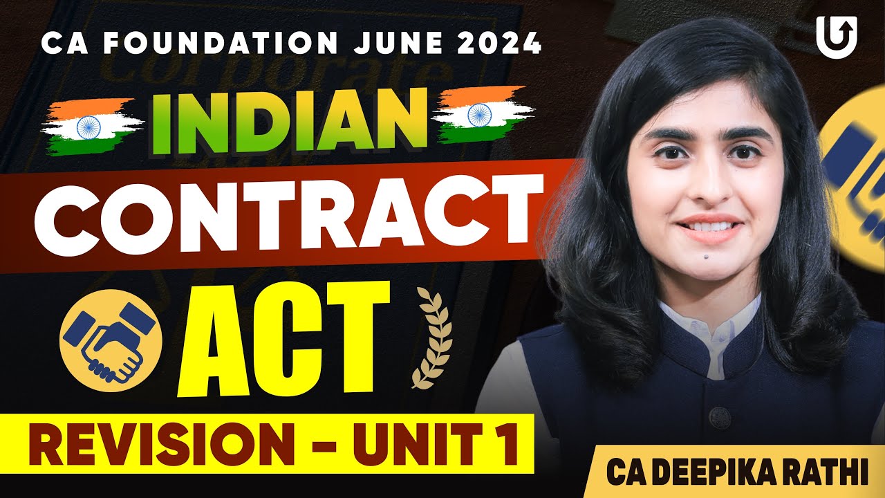 Indian Contract Act CA Foundation Revision | CA Foundation June 2024 ...