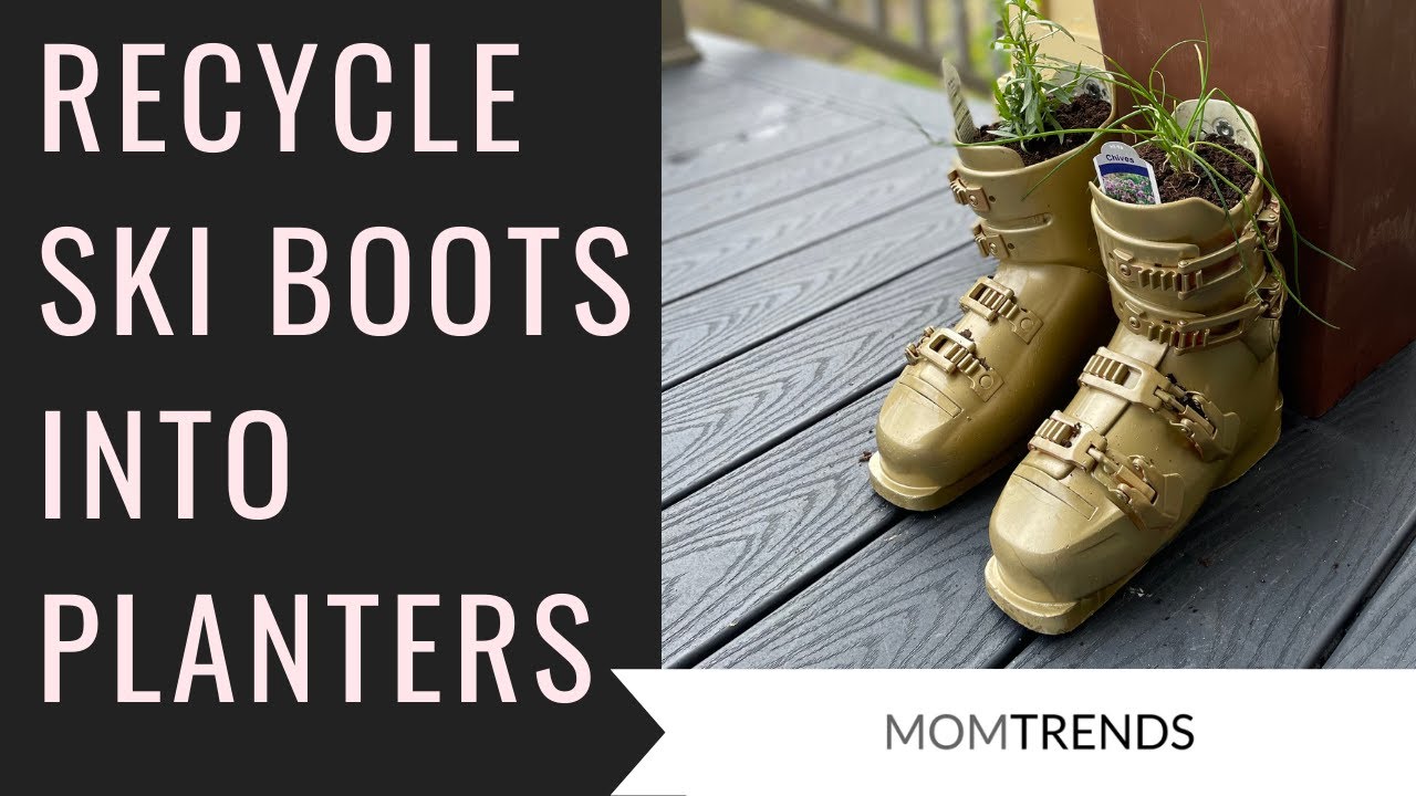 Recycle Your Old Ski Boots into Garden Planters - YouTube