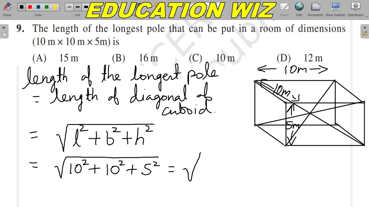 9 The Length Of The Longest Pole That Can Be Put In A Room Of 9-the-length-of-the-longest-pole-that-can-be-put-in-a-room-of