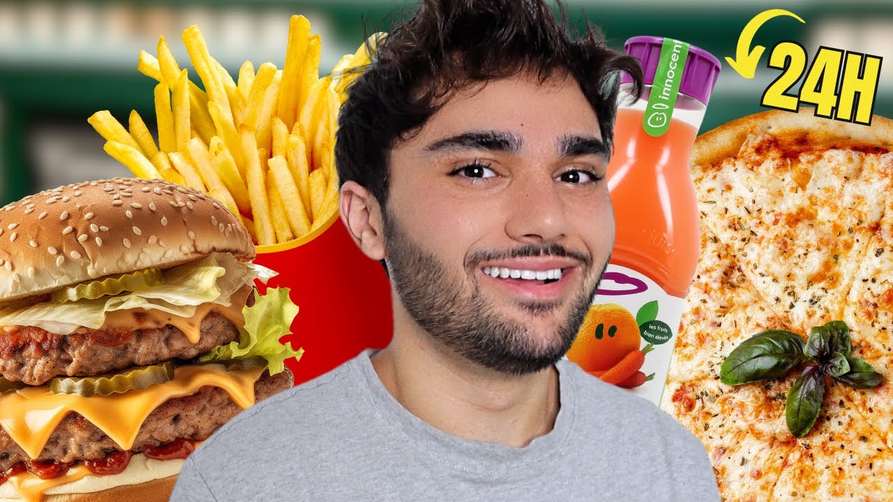 JE MANGE CE QUE JE VEUX PENDANT 24H (miam) | Illyes Bnsd - YouTube