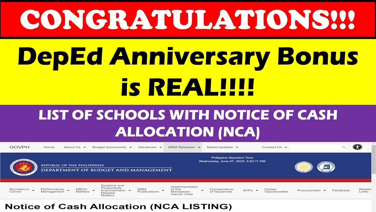 CONGRATULATIONS!!! DepEd Anniversary Bonus is REAL!!! (LIST OF SCHOOLS ...