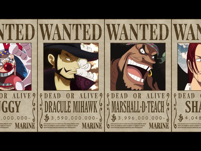 One Piece Highest Bounty List 10 Lowest To Highest Bounty In One Piece