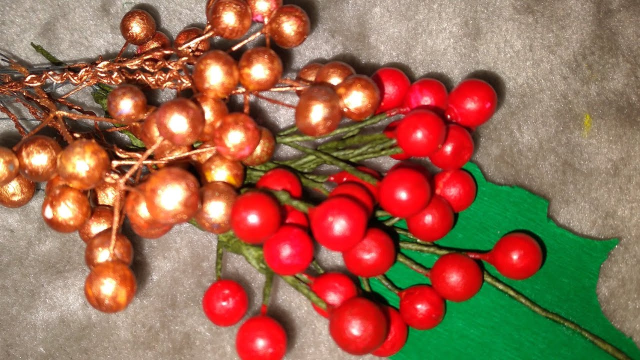 Diy christmas holly| christmas berries| diy christmas decorations - YouTube