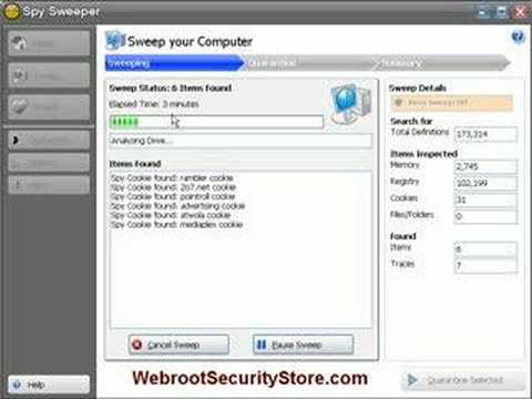 Webroot Spy Sweeper Demo - YouTube