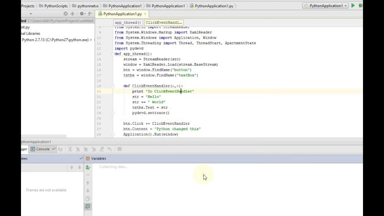 Debugging Python.NET using pydevd and PyCharm - YouTube