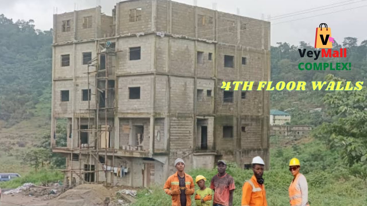BUILDING IN CAMEROON 🇨🇲 LIMBE | EPS 22 : 4TH FLOOR - LAYING AND RAISING ...