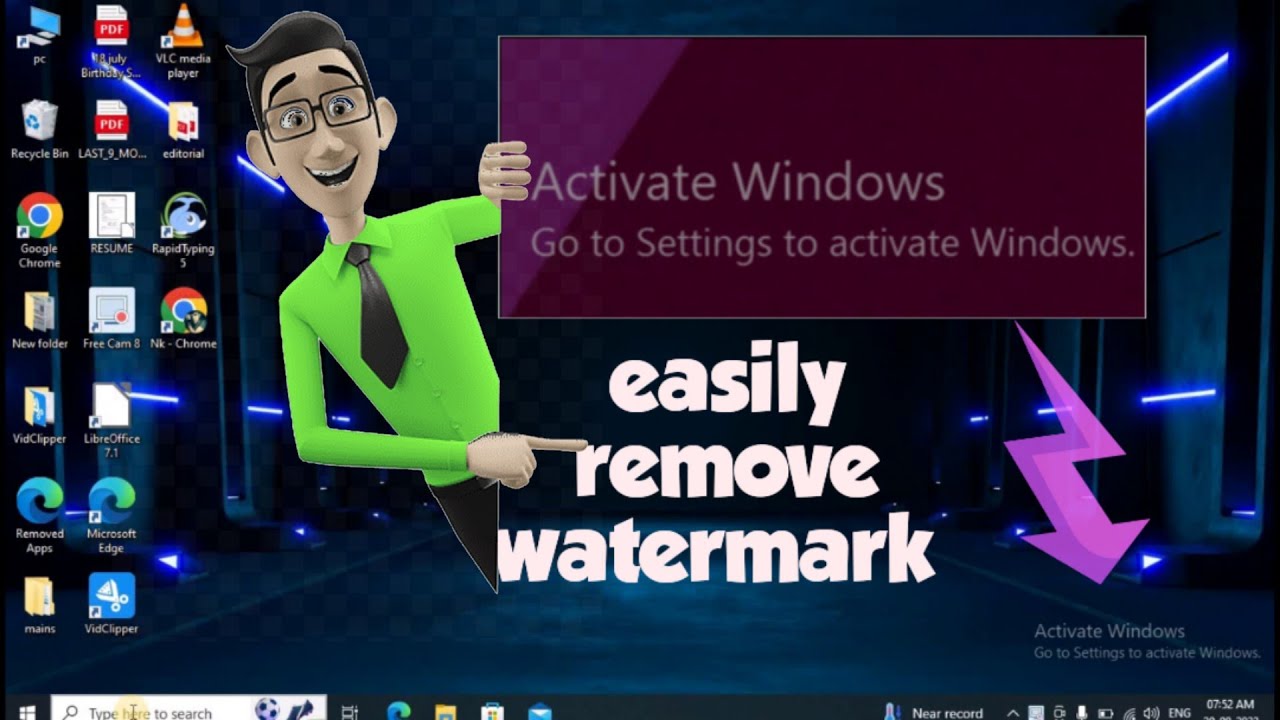 how to remove watermark in pc/ laptop/ Activate Windows For Free Trick ...