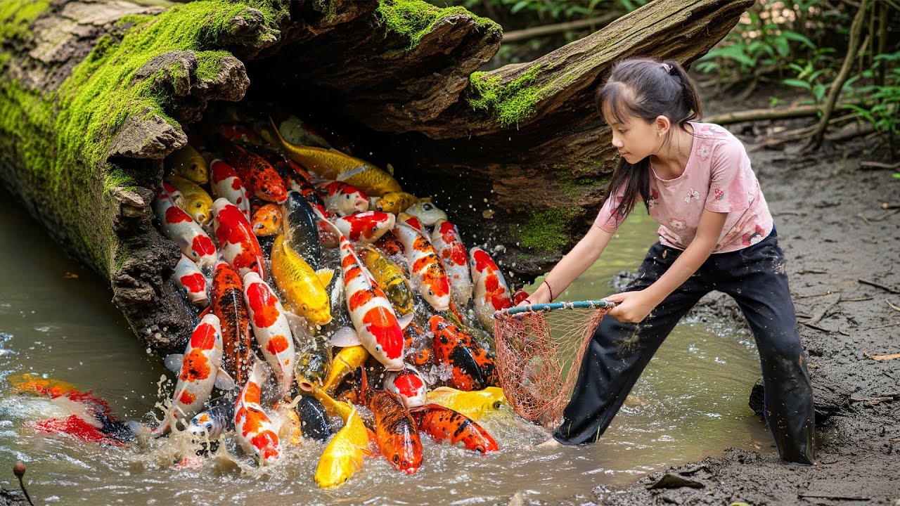 Amazing: Harvest Rare Fish Nesting in Thousand Year Old Rotten Tree ...