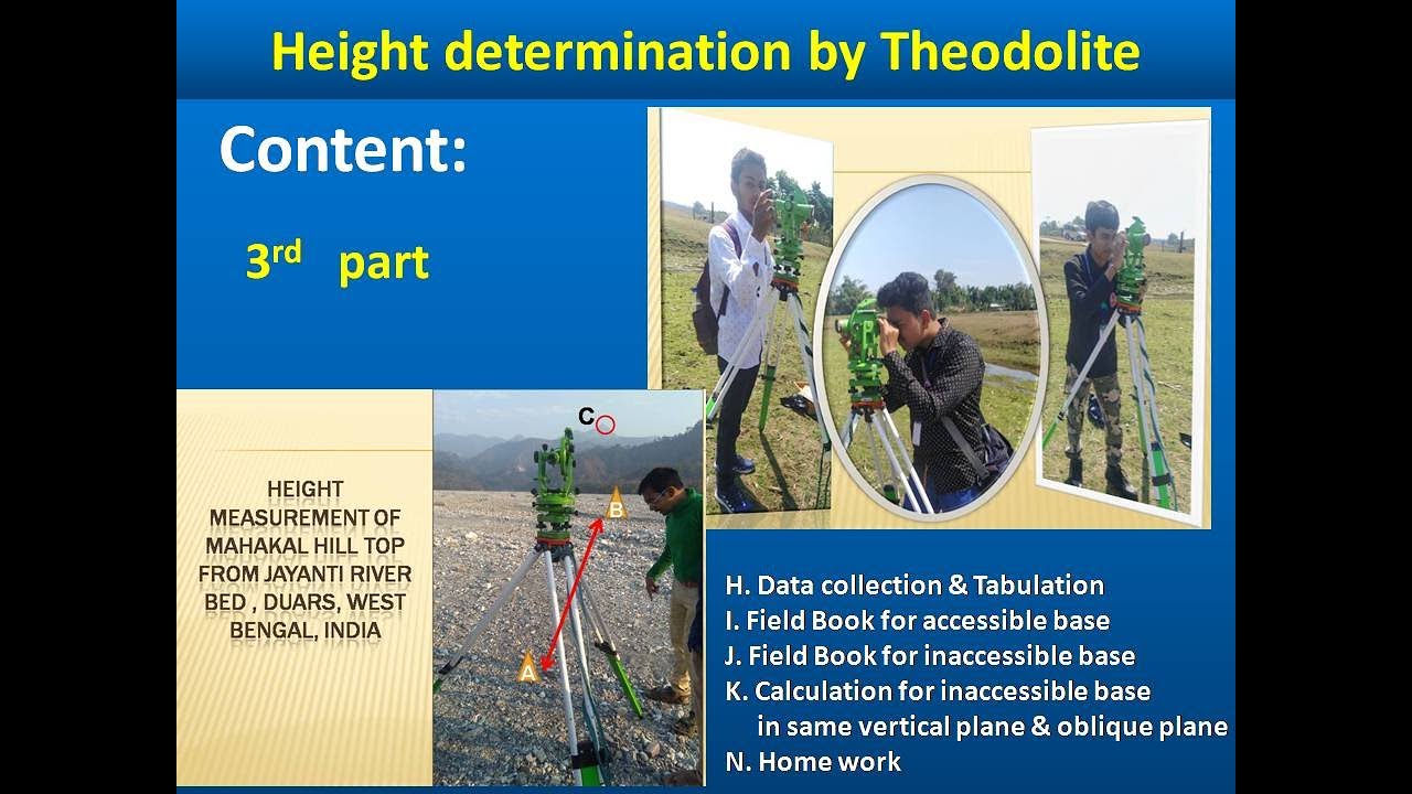 Height determination by Theodolite(accessible & inaccessible base)(part ...