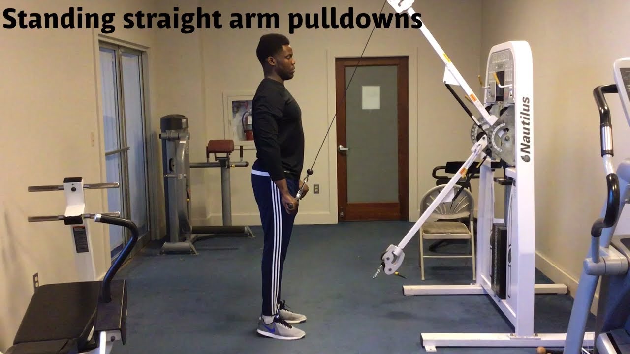 Standing Straight Arm Pull Downs - YouTube