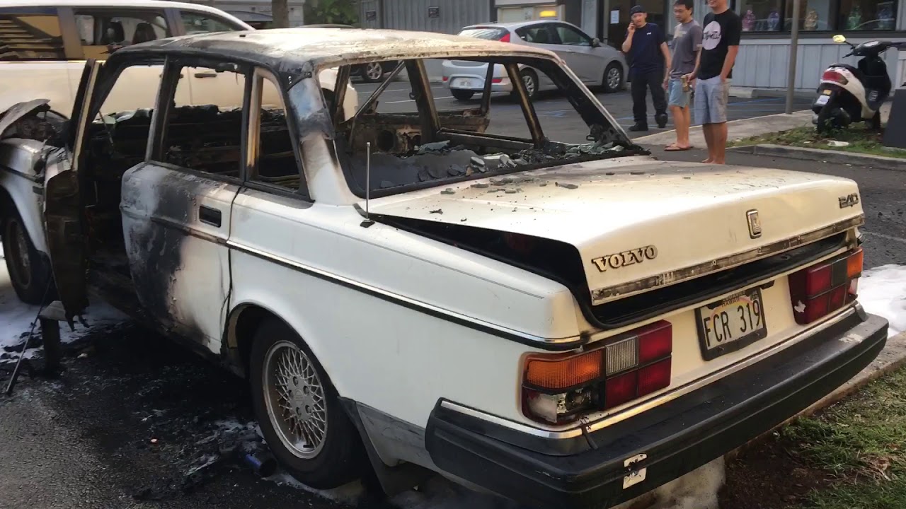 Car fire aftermath - YouTube